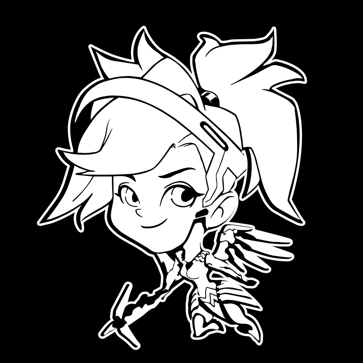 Chibi Mercy 5 X 5 Decal – DADA BLACK SHEEP DECALS